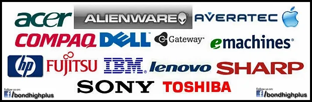 Name Brand Computer Logos Laptop Computer Fix And Repair Vector Image